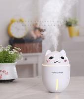 China 3 in 1 320ML USB Air Humidifier Ultrasonic Cool-Mist Adorable Pet Mini Humidifier With LED Light Mini USB Fan for sale