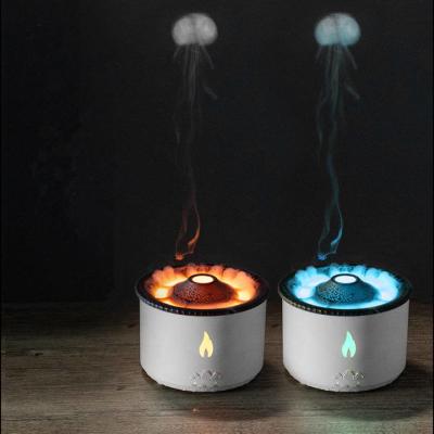 China New Upgrade Simulation Blue Flame Volcano Aromatherapy Diffuser 360ml Jellyfish Mist Air Humidifier for Home Office Spa for sale
