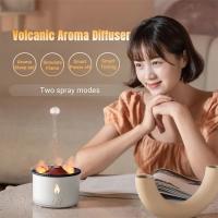 China New Upgrade Simulation Blue Flame Volcano Aromatherapy Diffuser 360ml Jellyfish Mist Air Humidifier for Home Office Spa for sale