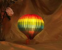 China Bedside Real Wood Table Lamp Creative Hot Air Balloon Design Dupont Paper Night Lights Gifts for sale