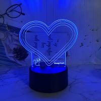 China Bedroom Desktop Table Lamp  Decoration DIY Rewritable  3D Night Light Message Board For Home Holiday for sale