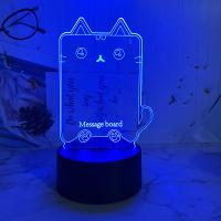 China Bedroom Desktop Table Lamp  Decoration DIY Rewritable  3D Night Light Message Board For Home Holiday for sale