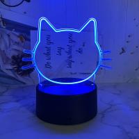 China Bedroom Desktop Table Lamp  Decoration DIY Rewritable  3D Night Light Message Board For Home Holiday for sale