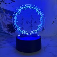 China Bedroom Desktop Table Lamp  Decoration DIY Rewritable  3D Night Light Message Board For Home Holiday for sale