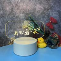 China Bedroom Desktop Table Lamp  Decoration DIY Rewritable  3D Night Light Message Board For Home Holiday for sale