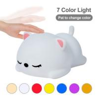 China Soft Silicone Rabbit Kids Nursery Bedside Nightlight Lamp Gifts Touch Sense RGB LED Bunny Night Light for sale