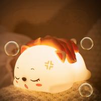 China LED Cute Cat Lamp Nursery Kids Bedroom Decor Gift Color Changing Silicone Touch Kitty Night Light for sale