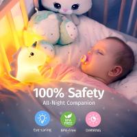 China LED Cute Cat Lamp Nursery Kids Bedroom Decor Gift Color Changing Silicone Touch Kitty Night Light for sale