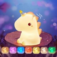 China LED Cute Cat Lamp Nursery Kids Bedroom Decor Gift Color Changing Silicone Touch Kitty Night Light for sale
