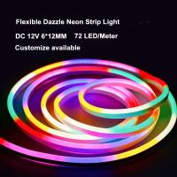 China Outdoor IP67 12V 6*12MM Marquee Flowing Water Silicone Strip Lights Colorful Flexible Neon Light Strip for sale