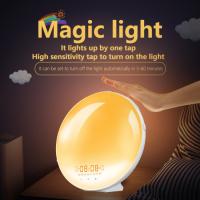 China 2022 New Smart APP Sunrise Wake up Light Alarm Clock with 8 Natural Music Sunrise Simulation Bedside Night light with FM for sale