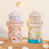 China 2022 Creative Gift 360 degree Rotating Watchtower Projection lamp 1500mAh Rechargeable sleeping Night Light Music Box Fo for sale