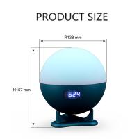 China Bedside Smart WIFI APP Control Full Colors Wake Up Table Lamp With Alarm Clock White Noise Touch Sense Wake Up Light for sale