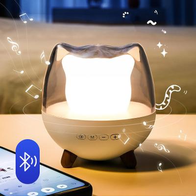 China Creative Cute Cat Sleeping Night Light Wireless Speaker Colorful Atmosphere Light Home Decoration Music Night light For for sale