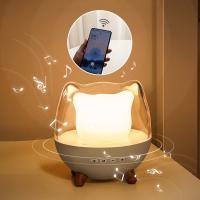 China Creative Cute Cat Sleeping Night Light Wireless Speaker Colorful Atmosphere Light Home Decoration Music Night light For for sale
