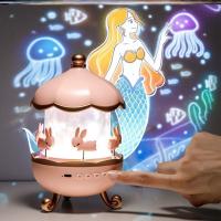 China Romantic Rotary House Starry Sky Projector Night Light Kids Adults Dream Cosmic Projection LED Lamp With Music Wireless for sale