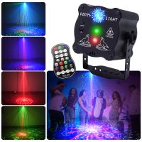 China New USB Rechargeable Mini Laser Light Sound Activated Timing LED Stage Lights 60 Lighting Effects Party Atmosphere Lamp for sale