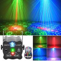 China New USB Rechargeable Mini Laser Light Sound Activated Timing LED Stage Lights 60 Lighting Effects Party Atmosphere Lamp for sale