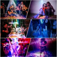 China New USB Rechargeable Mini Laser Light Sound Activated Timing LED Stage Lights 60 Lighting Effects Party Atmosphere Lamp for sale