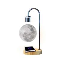 China Creative 3D Floating Moon Light Unique Gifts Table Lamp Home Decoration Floating Lamp with Wireless Charging Function fo for sale