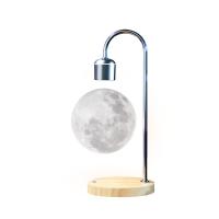 China Creative 3D Floating Moon Light Unique Gifts Table Lamp Home Decoration Floating Lamp with Wireless Charging Function fo for sale