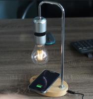 China Magnetic Levitating Floating Wireless LED Light Bulb with Wireless Charger for Desk Lamp Home Room Office Decor Unique G for sale