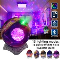 China Creative Dinosaur Egg LED Star Galaxy Projector Night Light Ocean Wave Star Light Projector Speaker Lamp For Kids Adults for sale