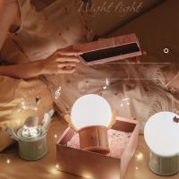 China Lovely Toy 360 Degree Rotation Music Box Atmosphere Lamp LED Night Light for Kids Girls Gift Bedroom Home Decor for sale