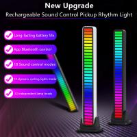 China New Arrival Smart  Music Pickup Rhythm Light  Rechargeable RGB Sound-Activated Ambient lamp With APP control for Car Par for sale
