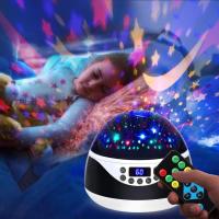 China Built-in 12 Light Songs 360 Degree Rotating 8 Colorful Night Light Projector Remote Control and Timer Design Projection for sale