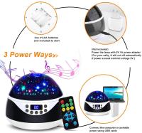 China Built-in 12 Light Songs 360 Degree Rotating 8 Colorful Night Light Projector Remote Control and Timer Design Projection for sale