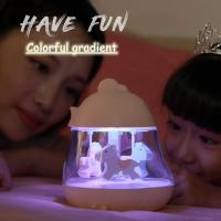 China New Carousel Music Night light colorful atmosphere table lamp USB Rechargeable Night Light Bedside Night Light For Child for sale