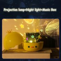 China New Crown Duck projection Night Light  Colorful Rotate Music box Projector With Remote control For Kids Holiday Decor Gi for sale