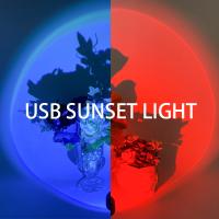 China Sunset Projection Lamp USB Led Night Light Romantic atmosphere Lamp for Home Background Wall Decoration Colorful Lamp for sale