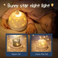 China Bunny Star Night Light Projector Night Light Star Projector For Kids Baby Room Romantic Bunny Projection LED Night Lamp for sale