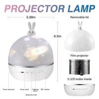 China Bunny Star Night Light Projector Night Light Star Projector For Kids Baby Room Romantic Bunny Projection LED Night Lamp for sale