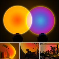 China Sunset Lamp Projector LED Night Light 360 Degree Rotation Multi Halo Projection For Bedroom Background Wall Decoration G for sale