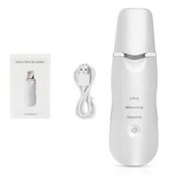 China Ultrasonic Skin Scrubber Deep Cleaning Face Scrubber Vibrating Facial Cleansing Skin Spatula Peeling Beauty Instrument D for sale