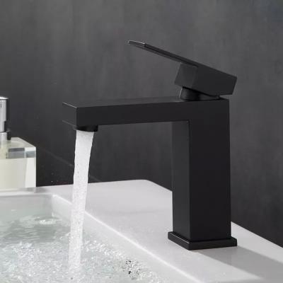 China Borneira 304 Stainless Steel Bathroom Basin Faucet Black Grifos Para Cocina Hot Cold Sink Faucets for sale