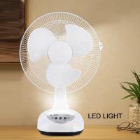China Hot Solar Desk Fan AC/DC 12-Inch Rechargeable Floor Fan Solar Power Panel Mobile Charging Lighting Desk Fan for sale