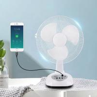 China Hot Solar Desk Fan AC/DC 12-Inch Rechargeable Floor Fan Solar Power Panel Mobile Charging Lighting Desk Fan for sale