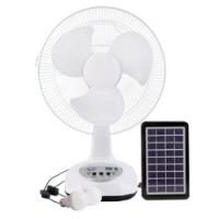 China Hot Solar Desk Fan AC/DC 12-Inch Rechargeable Floor Fan Solar Power Panel Mobile Charging Lighting Desk Fan for sale