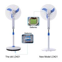 China 16 Inch Battery Powered Outdoor Fan  With Remote Brushless DC Motor Solar Floor Fan Panels for sale