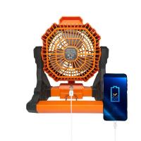 China Outdoor Portable Large Wind Power Fan Camping With LED Lights USB Charging Table Fan for sale
