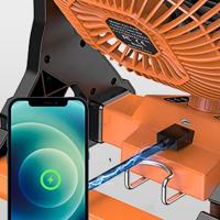 China Outdoor Portable Large Wind Power Fan Camping With LED Lights USB Charging Table Fan for sale