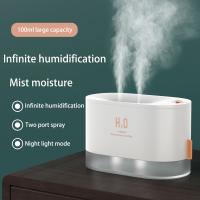 China Amazon hot double spray large capacity humidifier cold mist humidifier air diffuser portable desktop wireless humidifier for sale