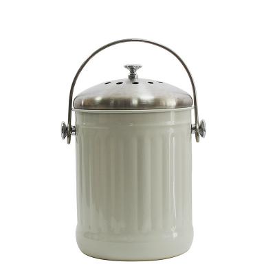 China Kitchen Compost Bin for Counter or Under Sink Small Metal Indoor Home Apartment Eco Compost Pail for sale