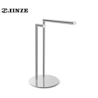 China bathroom standing towel bar stainless steel free standing towel rack double t hand towel rack for sale