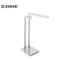 China hotel bathroom Floor Standing Stainless Steel Double Pole Towel Rack single Standing towel holder for sale