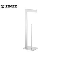 China hotel bathroom Floor Standing Stainless Steel Double Pole Towel Rack single Standing towel holder for sale